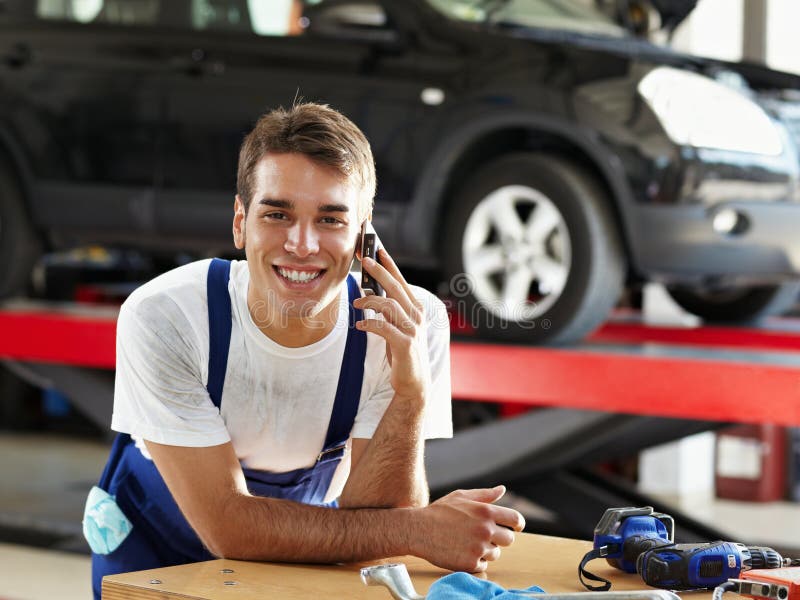Portrait of Happy Customer and Mechanic Stock Photo - Image of pretty ...