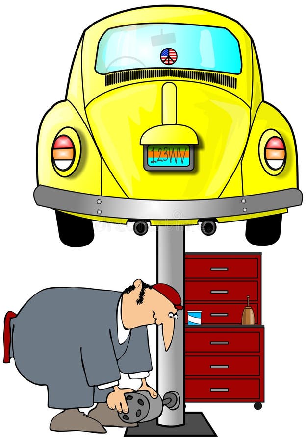 Cartoon Mechanic Working Car Stock Illustrations – 740 Cartoon Mechanic ...