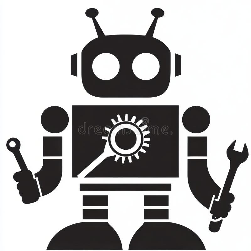 Mechanic Bot stock illustration. Illustration of digital - 367343417