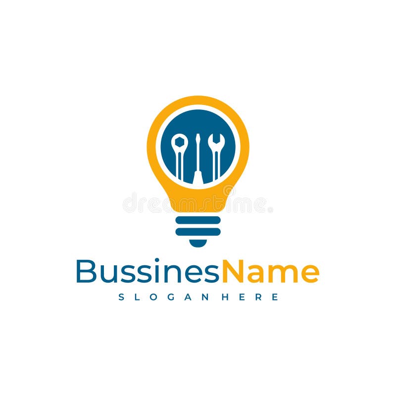 Mechanic Bulb Logo Vector Template. Creative Bulb Logo Design Concepts ...