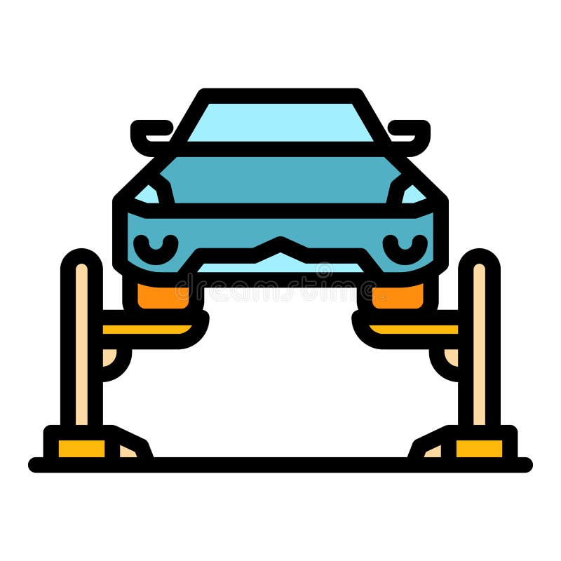 Mechanic Car Lift Icon Color Outline Vector Stock Vector - Illustration ...