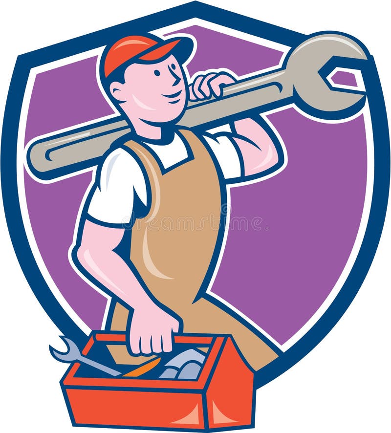 Mechanic Cartoon Wrench Toolbox Stock Illustrations – 625 Mechanic ...