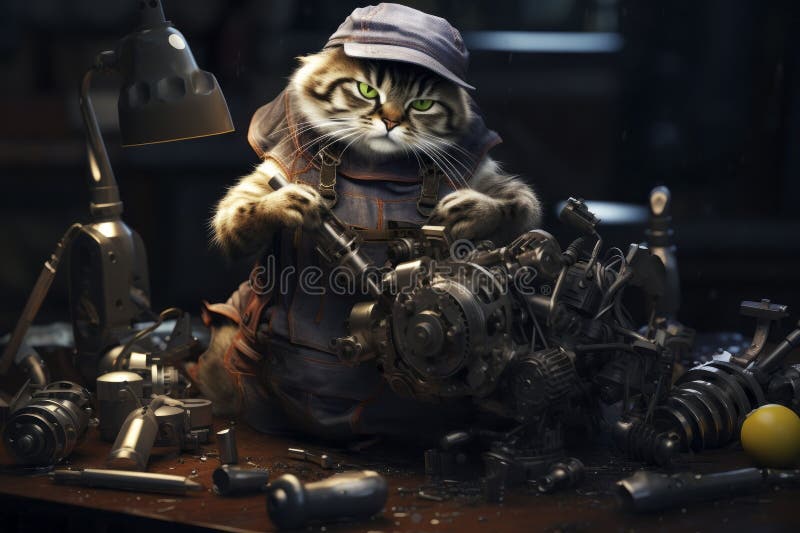 Kitten Mechanic Stock Illustrations – 85 Kitten Mechanic Stock ...