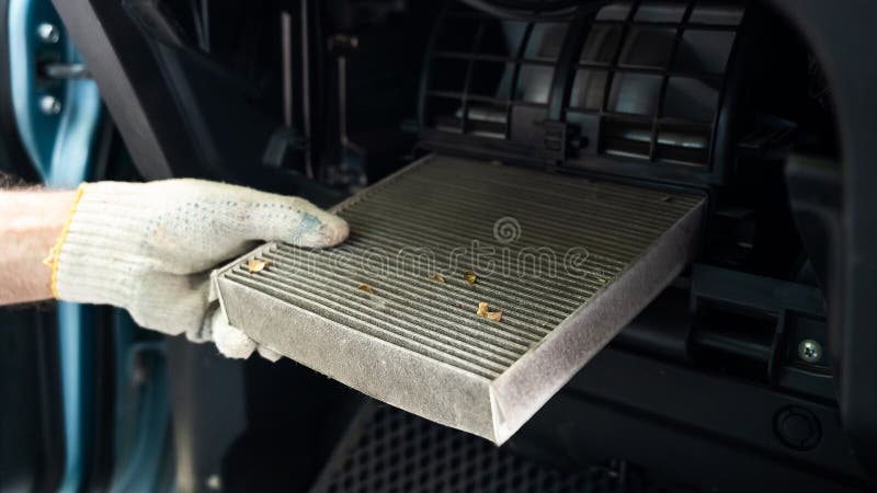 A Mechanic Changes the Cabin Air Filter of a Car. Stock Photo - Image ...