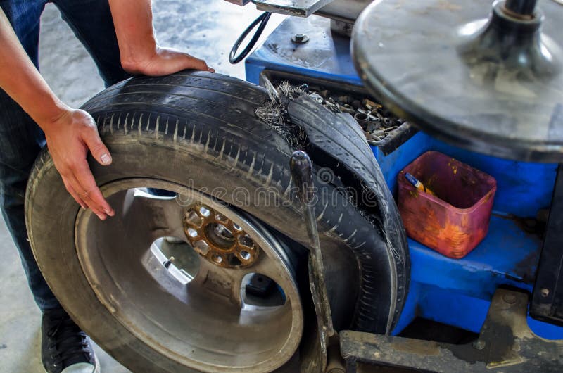 Tire burst stock image. Image of rubber, steel, transportation - 33295189