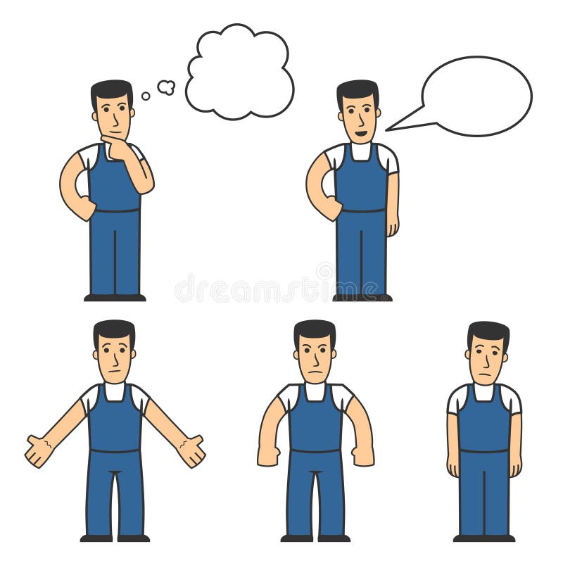 Mechanic character set 04 stock vector. Illustration of engineer - 16892131