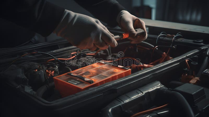 A Mechanic Checking a Car Battery with a Multimeter Hyper Generative AI ...