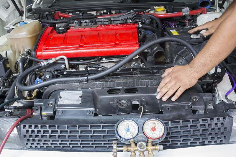 Mechanic Checking Car Engine Stock Image - Image of mechanical ...