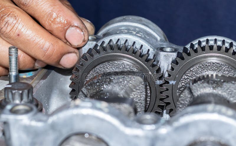 The Mechanic is Checking the Engine. Stock Photo - Image of electricity ...