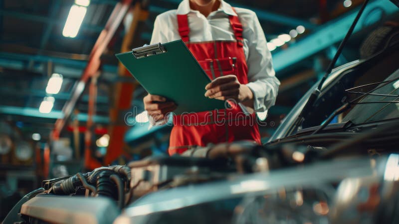The Mechanic with Clipboard. AI Generated Stock Photo - Image of motor ...