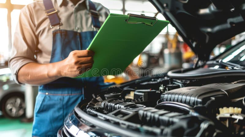 The Mechanic with Clipboard. AI Generated Stock Image - Image of garage ...