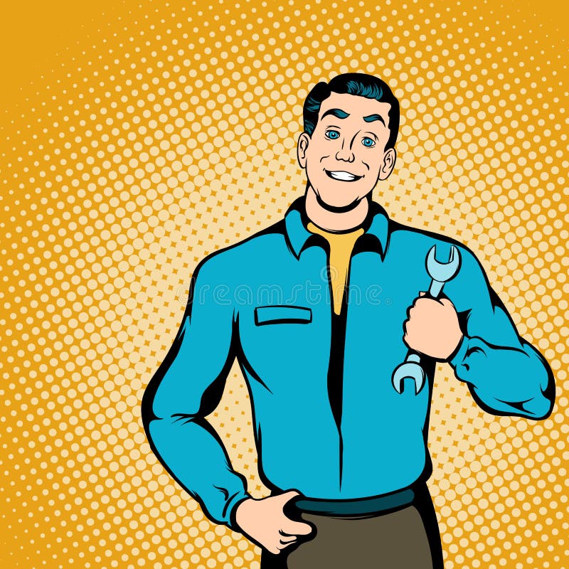 Mechanic Concept, Comics Style Stock Illustration - Illustration of ...