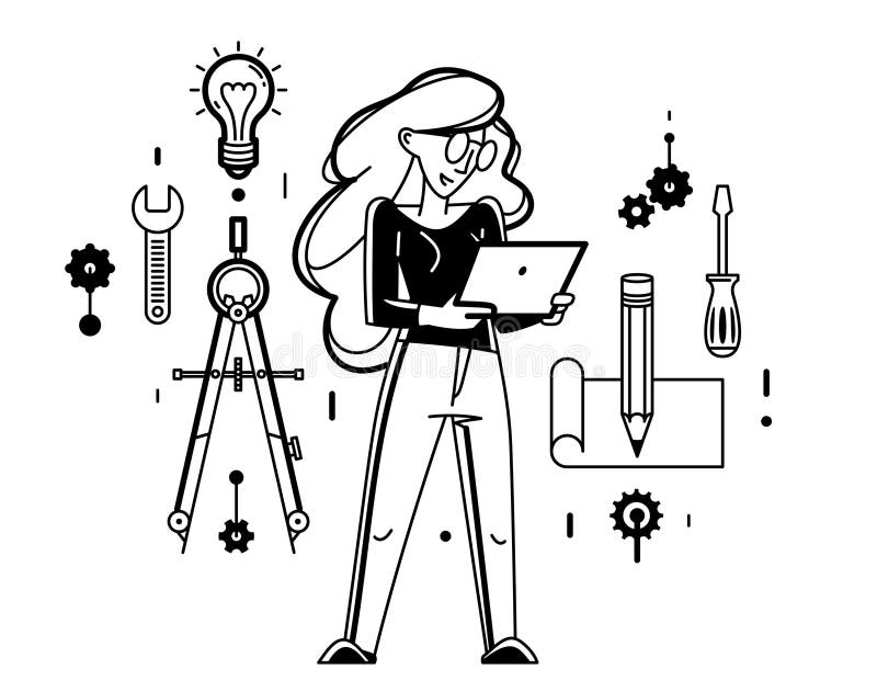 Engineer Working on a Project, Mechanic Specialist Doing His Job on ...