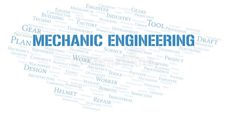 Mechanic Engineering Typography Word Cloud Create with the Text only ...