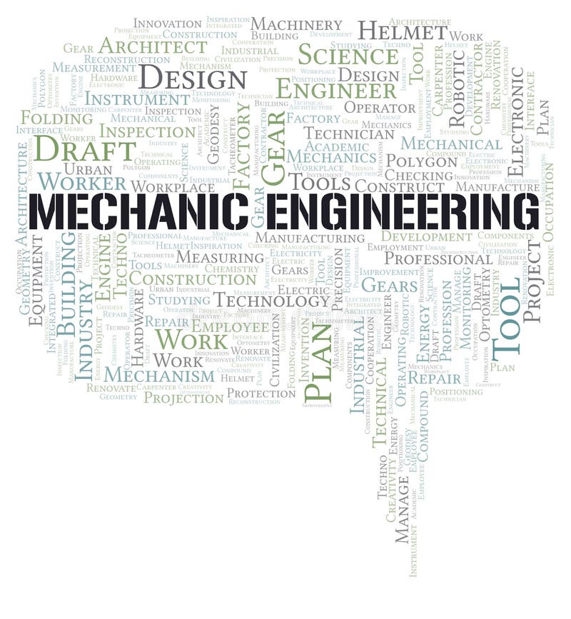 Mechanic Engineering Typography Word Cloud Create with the Text only ...