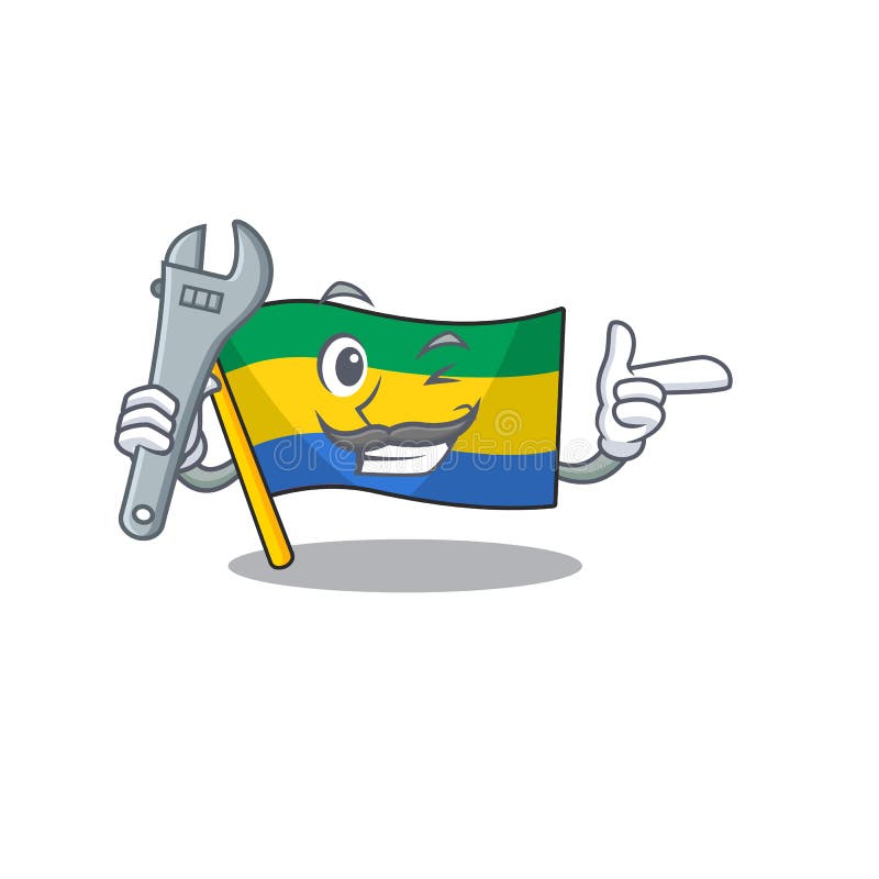 Mechanic Flag Gabon Stored in Drawer Character Stock Vector ... Mechanic Flag Gabon Stored in Drawer Character Stock Vector ...