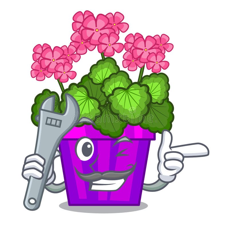 Mechanic Geranium Flowers in the Cartoon Shape Stock Vector ...
