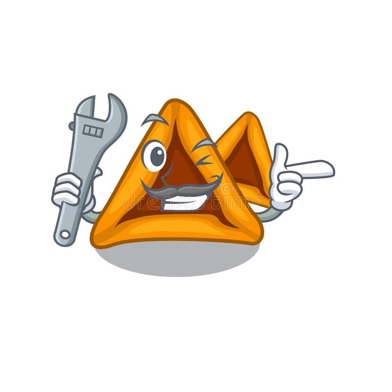 Mechanic Hamantaschen Cakes Served in Character Plates Stock Vector ...