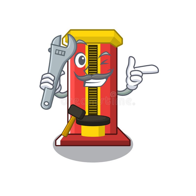 Mechanic Hammer Game Machine with the Cartoon Stock Vector ...