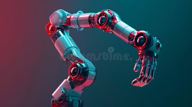 Mechanic Hand 3D on White Background. Industrial Robot Manipulator ...