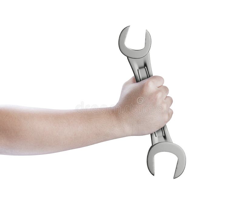 Mechanic hand hold spanner stock image. Image of hardware - 156311969