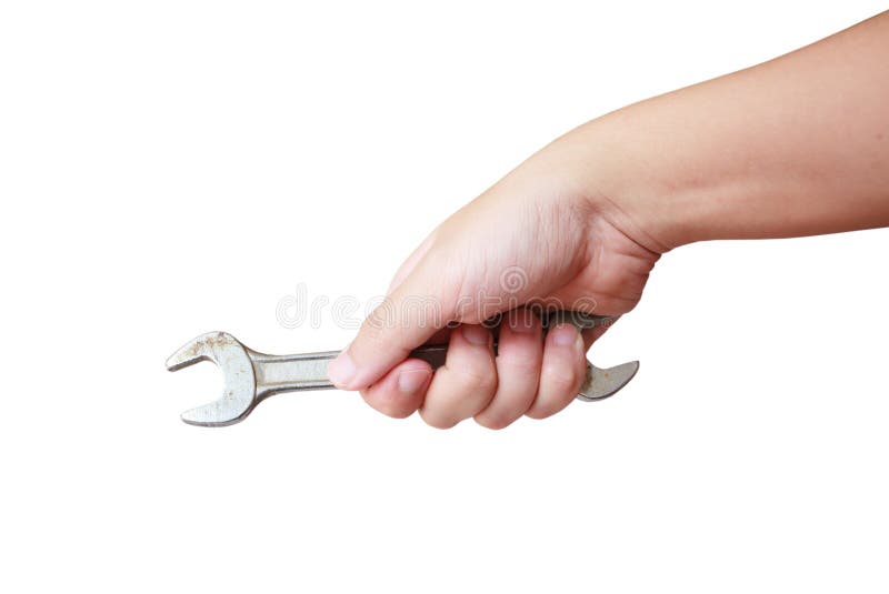 Mechanic Hand Hold Spanner Tool Stock Photo - Image of service, hold ...
