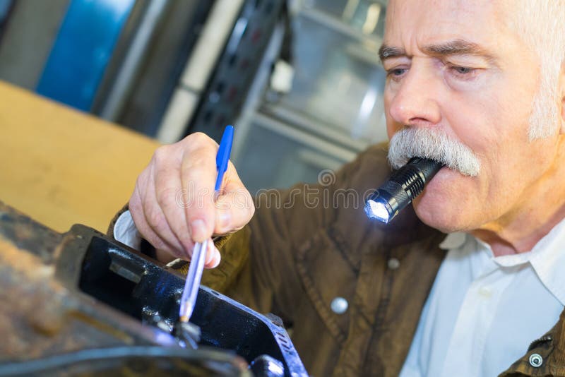 Mechanic Holding Torch in Mouth Stock Image - Image of engineer ...