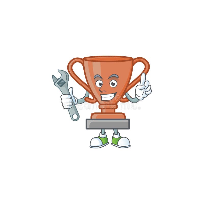 Mechanic Icon Bronze Trophy in the Cartoon Stock Vector - Illustration ...