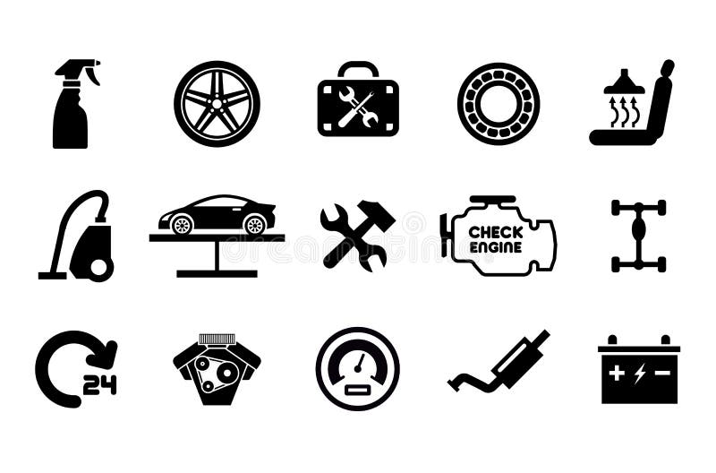 089_Mechanic Icon. Car Service Maintenance Icon Set Stock Vector ...