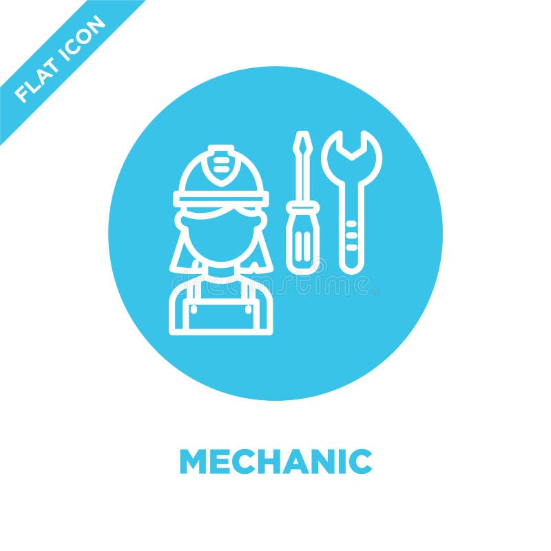 Mechanic Icon Vector. Thin Line Mechanic Outline Icon Vector ...