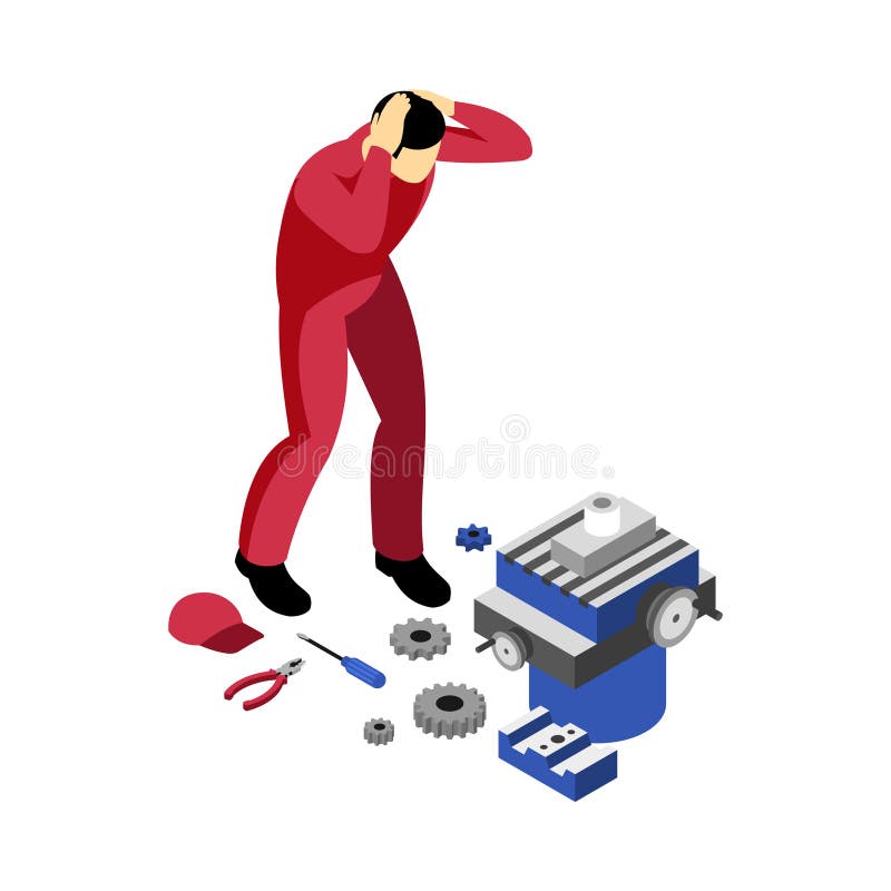 Mechanic Isometric Illustration Stock Illustration - Illustration of ...