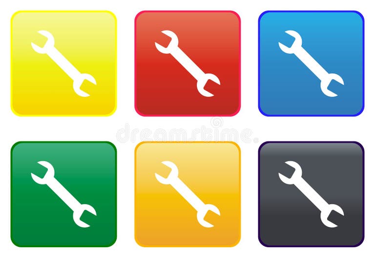 Mechanic key web button stock vector. Illustration of decoration - 8455556