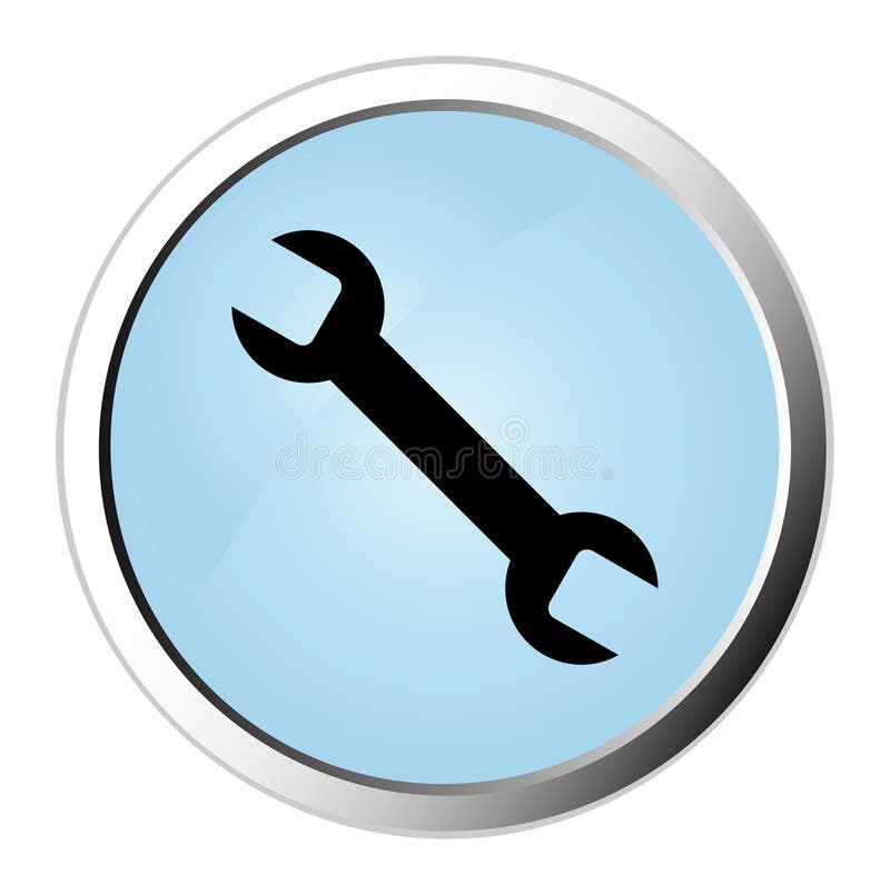 Mechanic key web button stock vector. Illustration of tool - 9324664