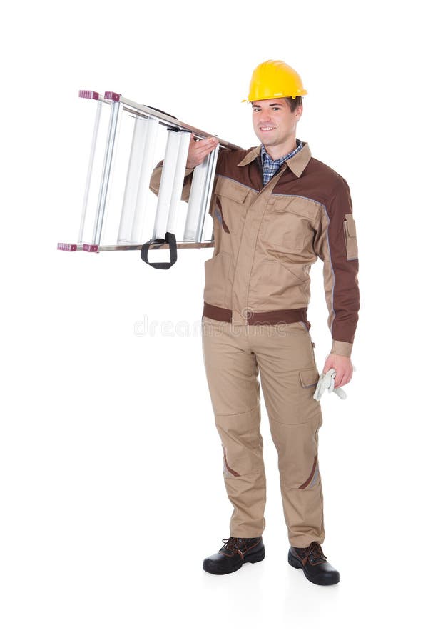 Mechanic with Ladder stock image. Image of ladder, industry - 57195995