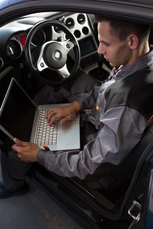 Smiling Mechanic with Tools Stock Image - Image of engine, profession ...