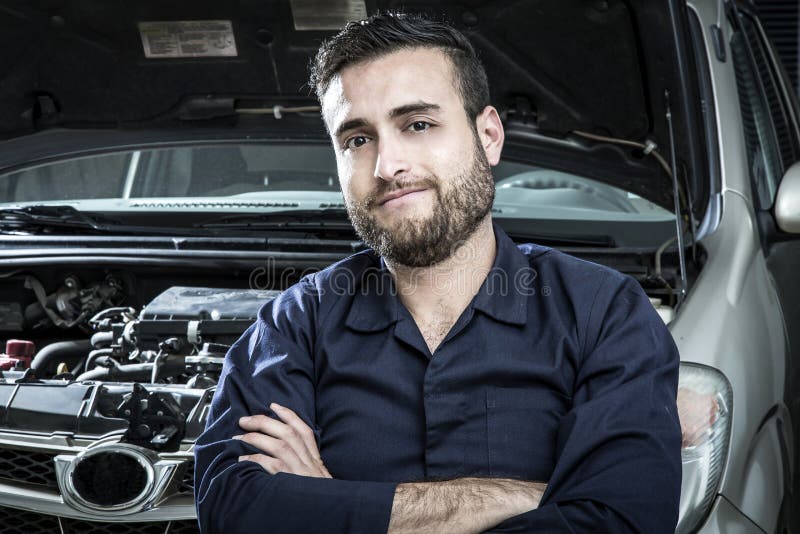 Mechanic man working stock photo. Image of close, motor - 93584876
