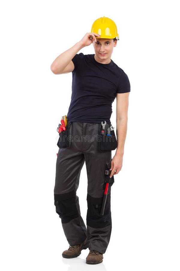 Mechanic Posing with an Impact Wrench Stock Image - Image of production ...