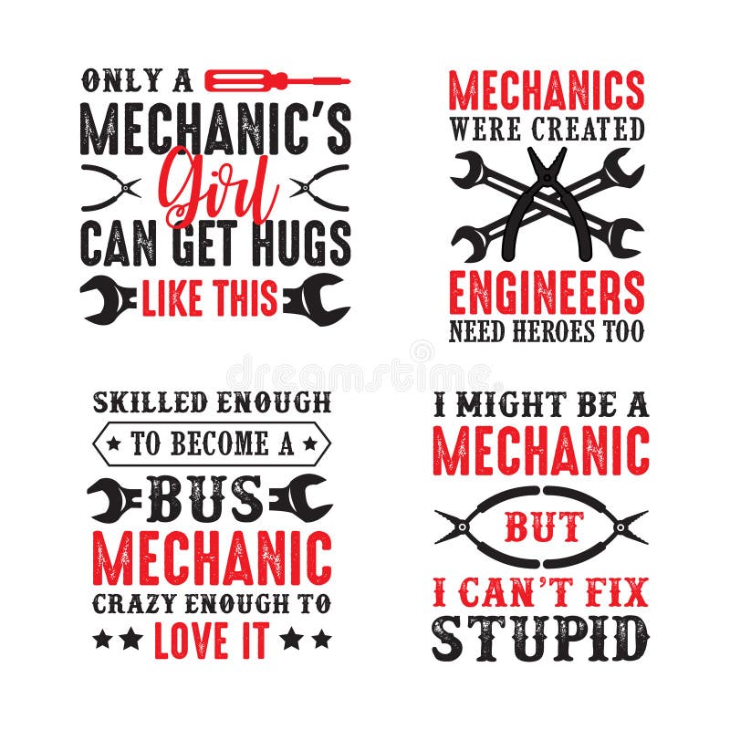 Mechanic Quote and Saying. stock vector. Illustration of letterpress ...