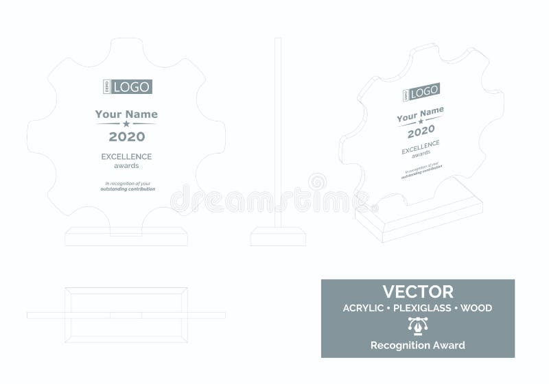 Gear Trophy Vector Template, Engineer Trophy Distinction Award Stock ...