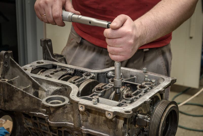 Car Engine Repair in the Workshop Editorial Stock Photo - Image of male ...