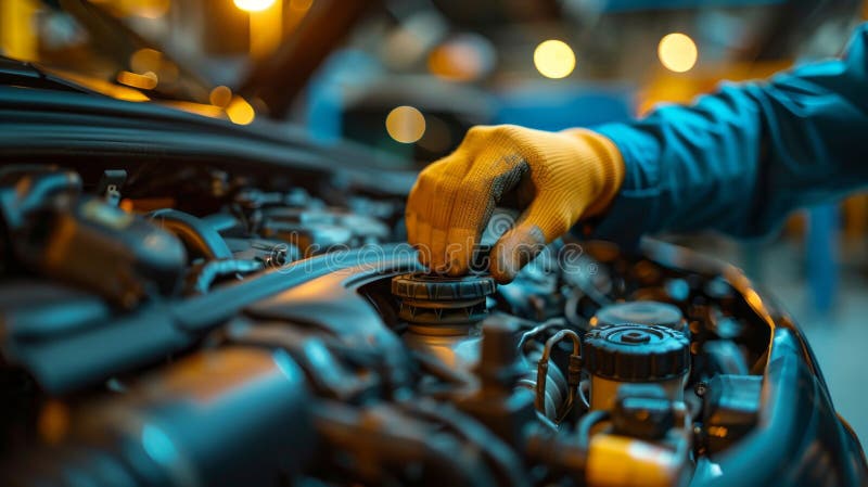 A Mechanic Repairs a Vehicle at a Service Station. the Foreman Repairs ...