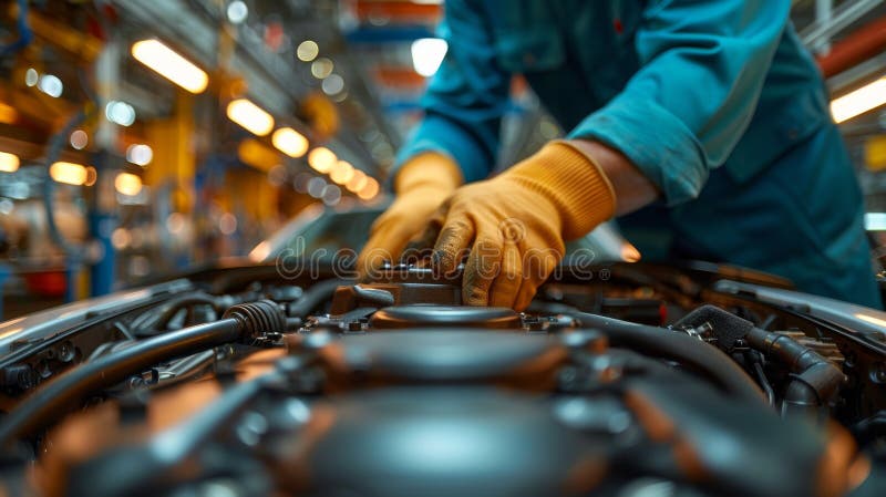 A Mechanic Repairs a Vehicle at a Service Station. the Foreman Repairs ...