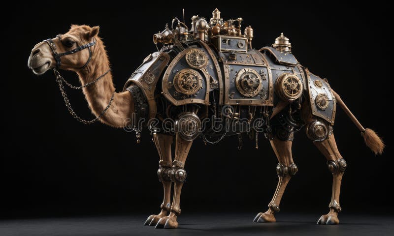Mechanic Robot Camel Steampunk Style Stock Illustration - Illustration ...