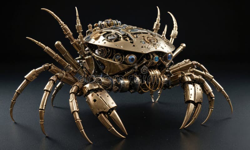 Mechanic Robot Crab Steampunk Style Stock Illustration - Illustration ...