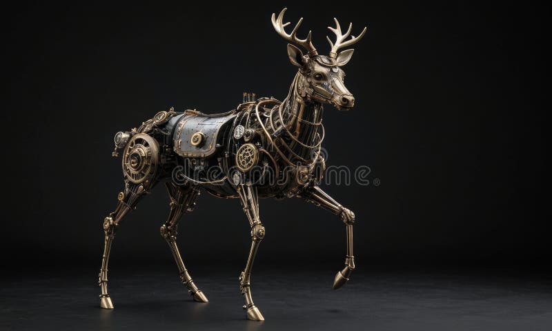 Mechanic Robot Deer Steampunk Style Stock Illustration - Illustration ...