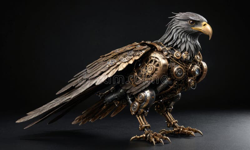 Mechanic Robot Eagle Steampunk Style Stock Illustration - Illustration ...