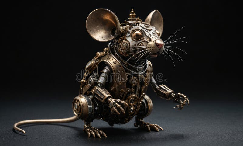 Mechanic Robot Mouse Steampunk Style Stock Illustration - Illustration ...