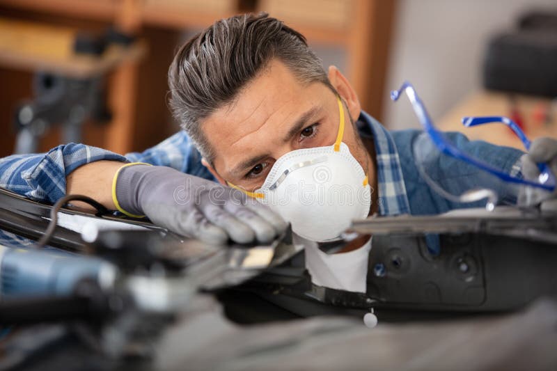 Mechanic with Scan Tool Diagnosing Car in Open Hood Closeup Stock Image ...