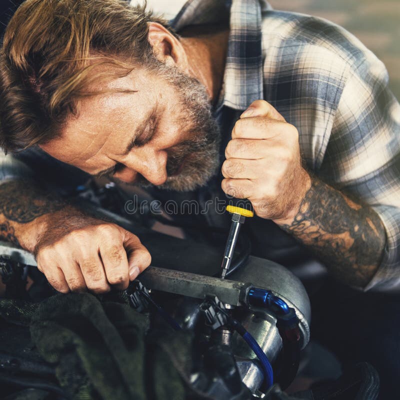 Mechanic Screwdriver Fixing Garage Concept Stock Image - Image of skill ...
