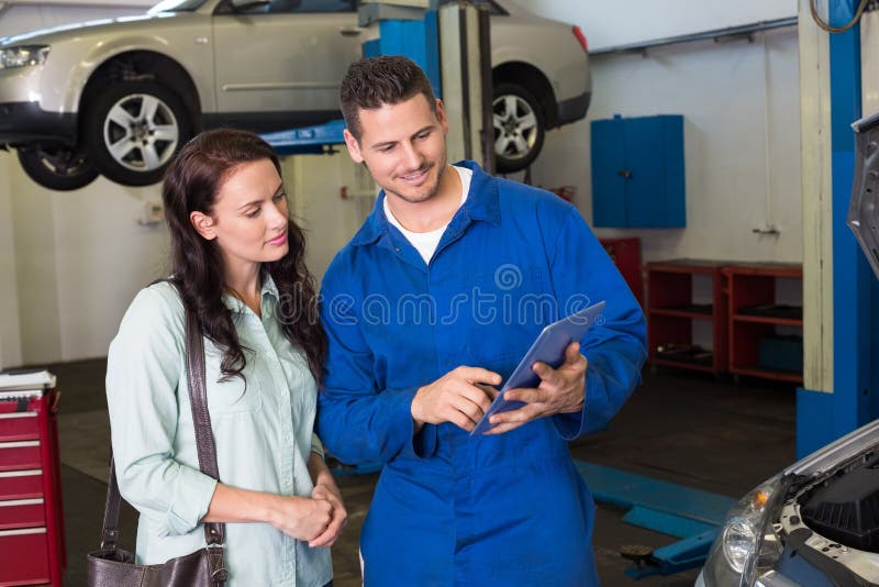 Customer Dropping Off Car at Mechanic Stock Photo - Image of auto ...